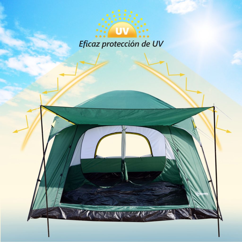 Tienda de Campaña Familiar 8-10 Personas Carpa Grande Acampada Tipo ...