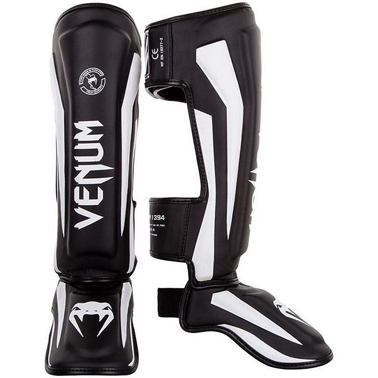 Venum Elite Standup Shinguards Negro-Blanco - Lua Sports